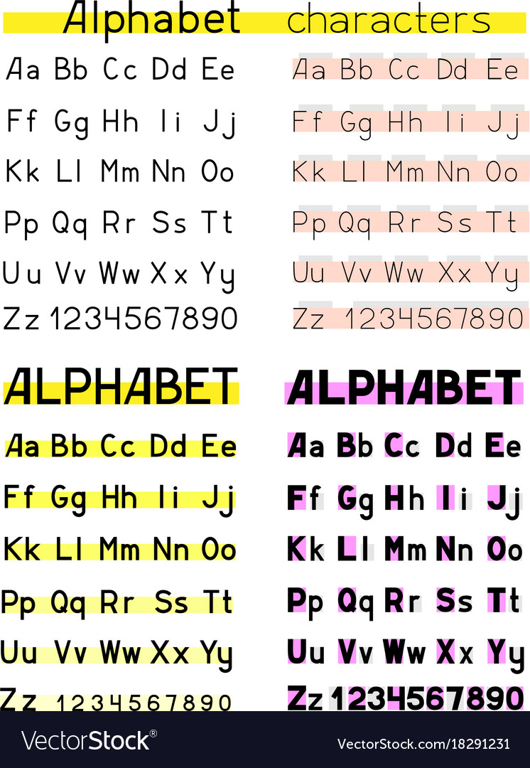 Alphabet white background Royalty Free Vector Image