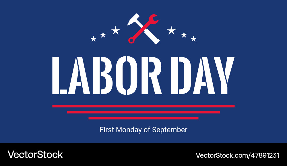 American labor day banner with text and working Vector Image