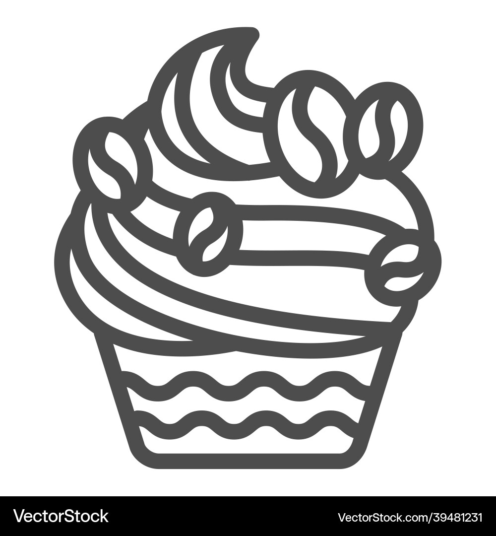 Coffee flavored cupcake with beans frosting Vector Image