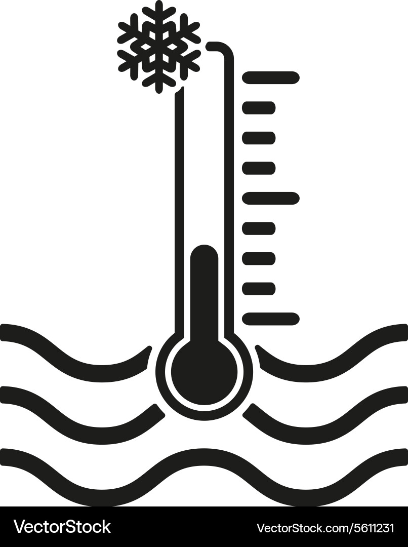 Cold water temperature icon icy liquid symbol Vector Image
