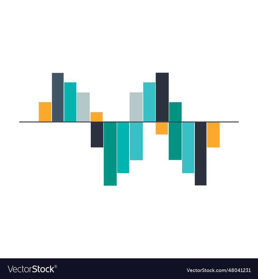 Colorful bar graph icon Royalty Free Vector Image