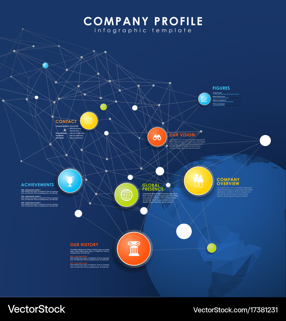 Company profile overview template with colorful Vector Image
