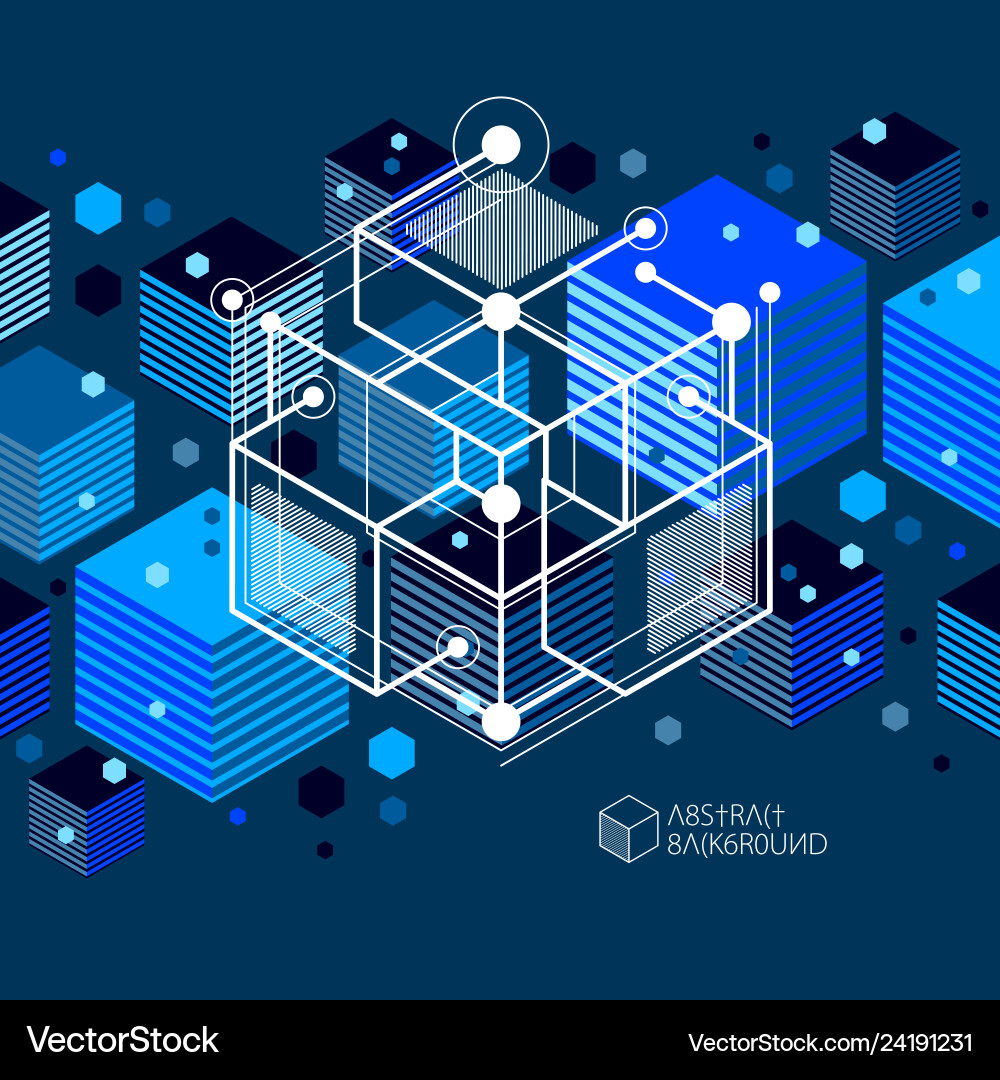 Drawing of blue black industrial system created Vector Image
