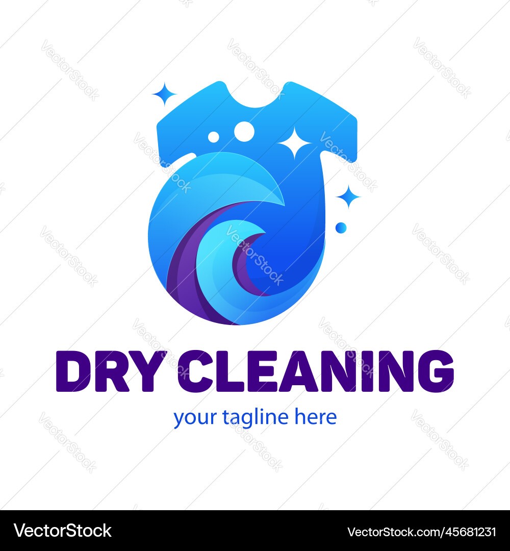 Dry cleaning creative sign or logo laundry room Vector Image