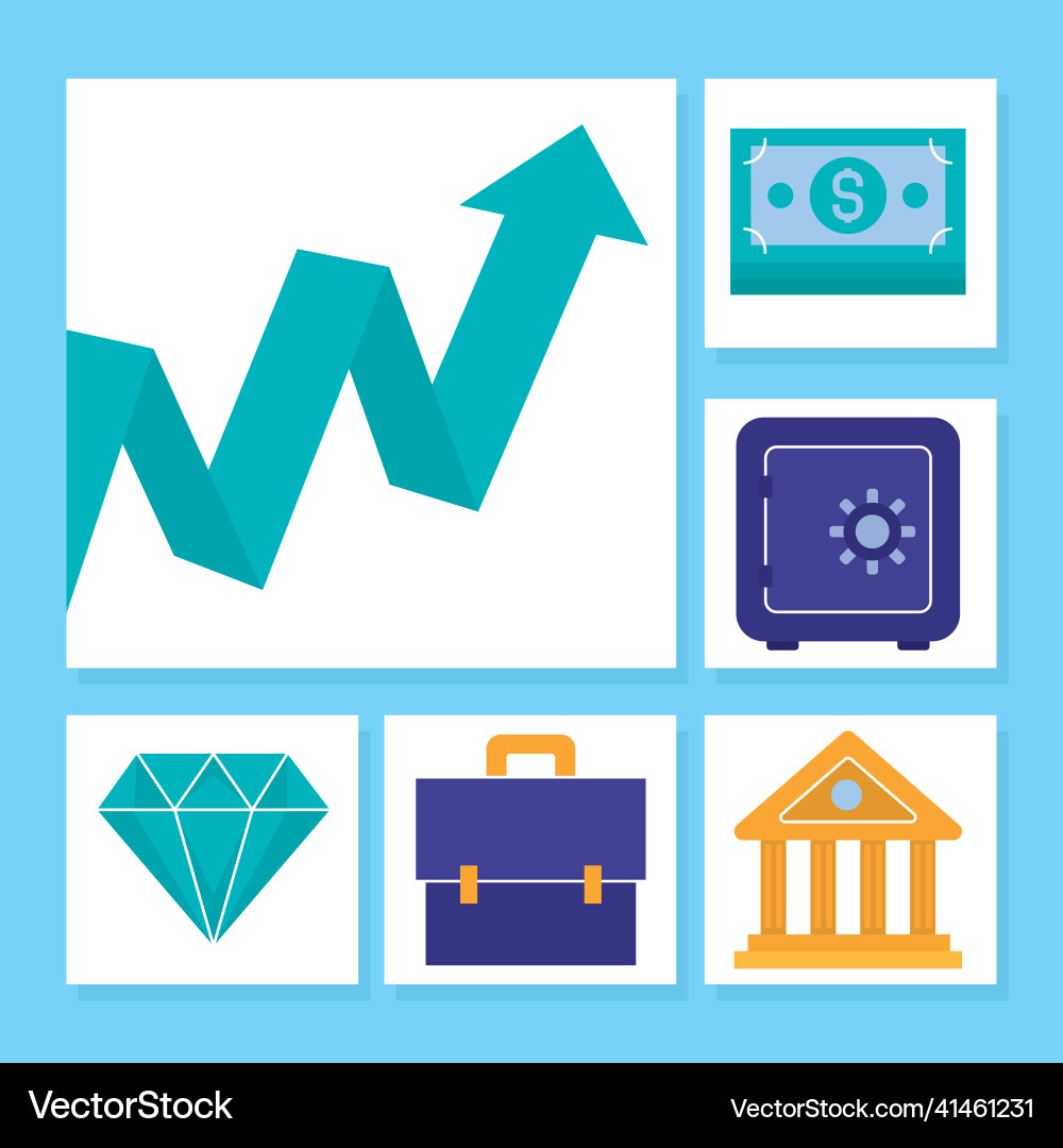 Financial and money set Royalty Free Vector Image