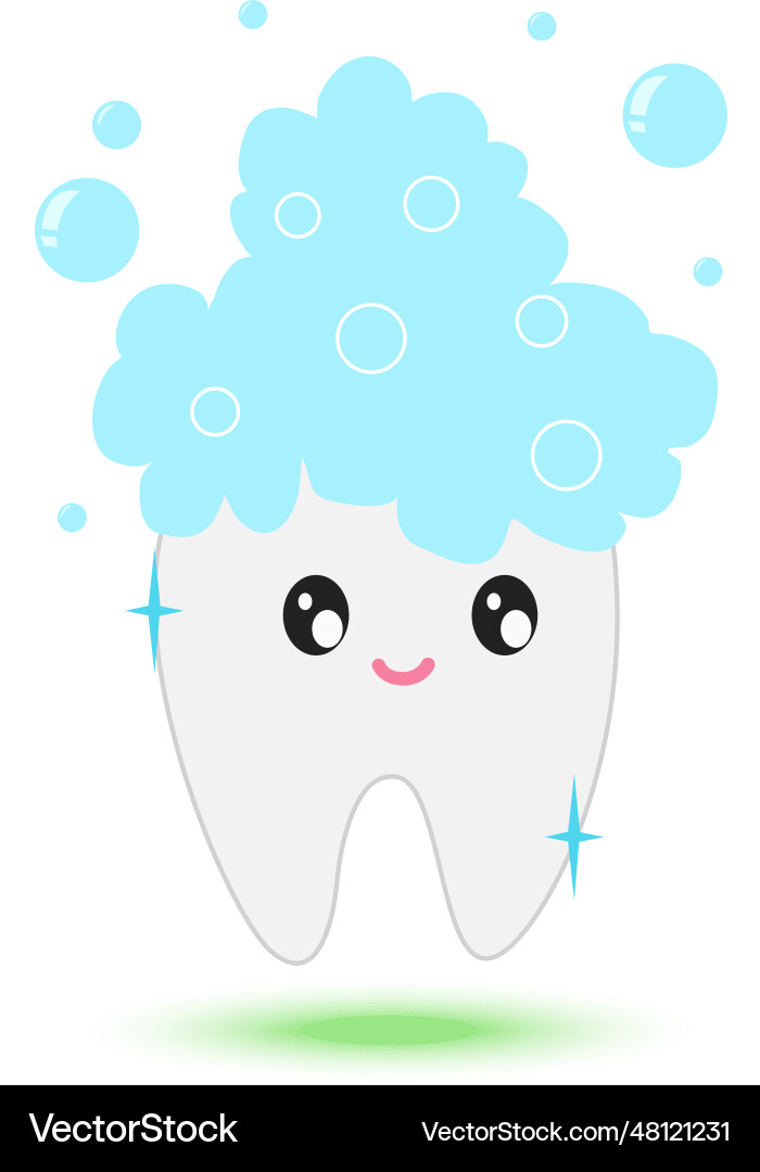 Happy clean tooth the tooth is washed Royalty Free Vector