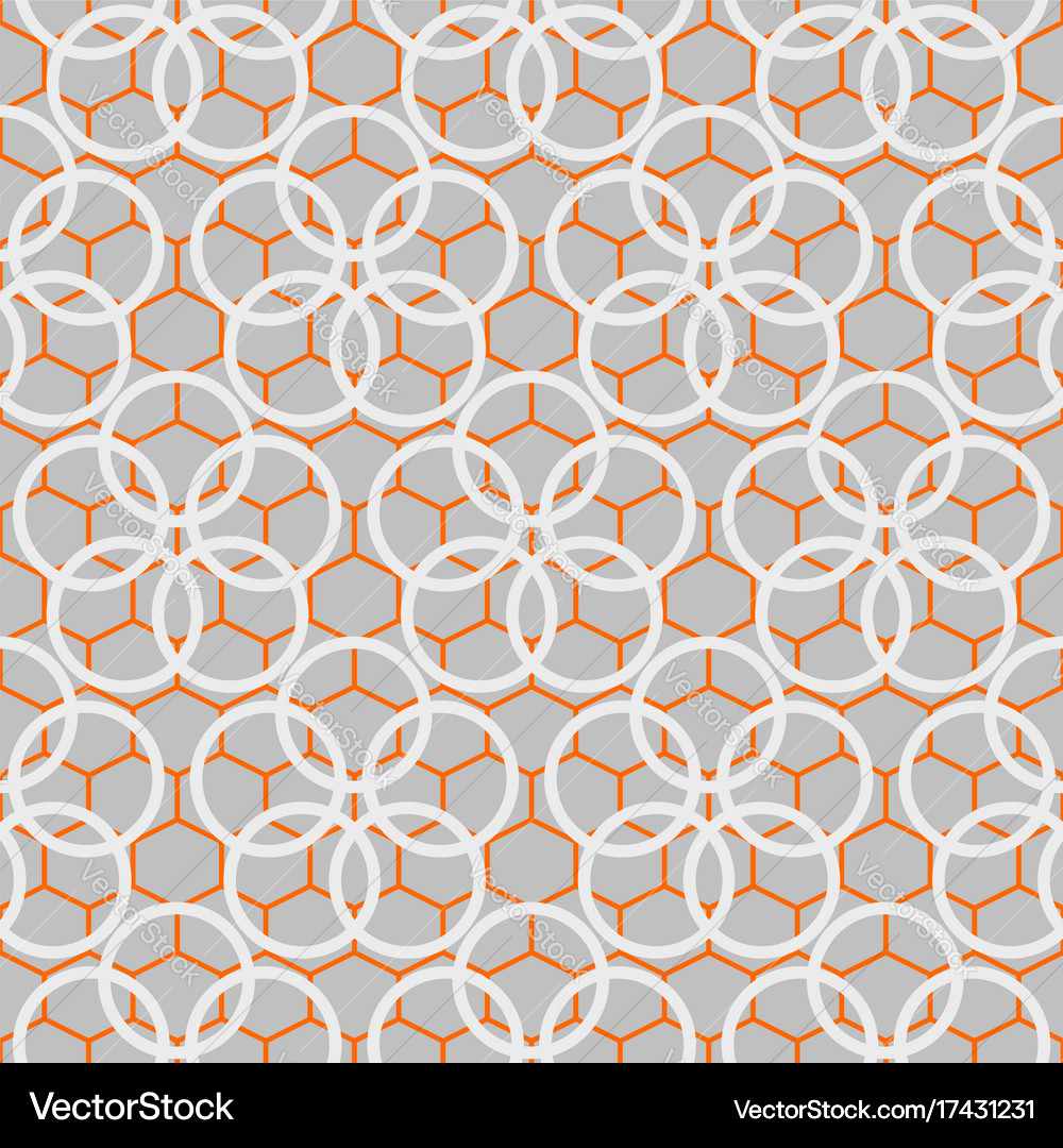 Japanese pattern in blue and orange colors Vector Image