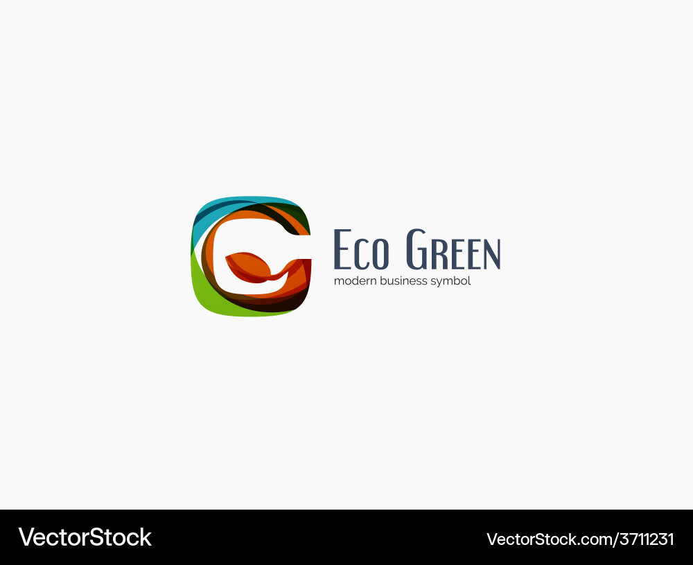 Modern company logo clean glossy design Royalty Free Vector