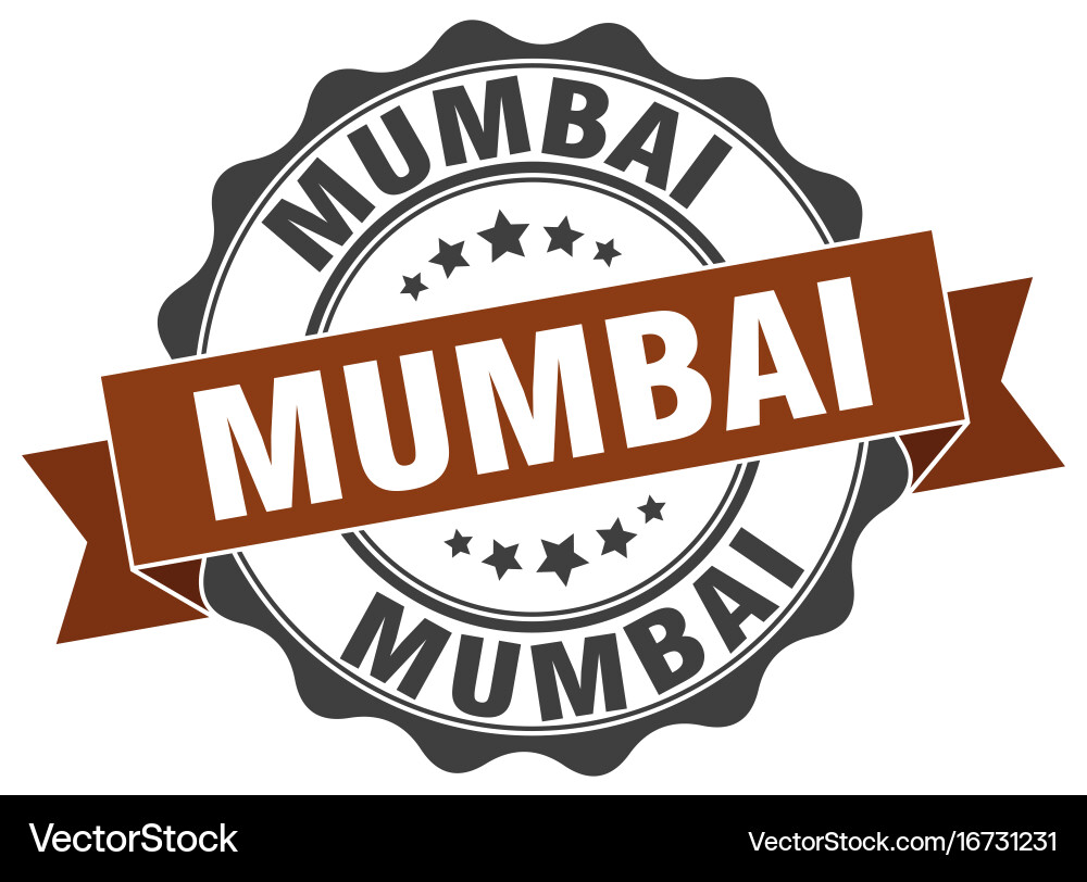 Mumbai round ribbon seal Royalty Free Vector Image