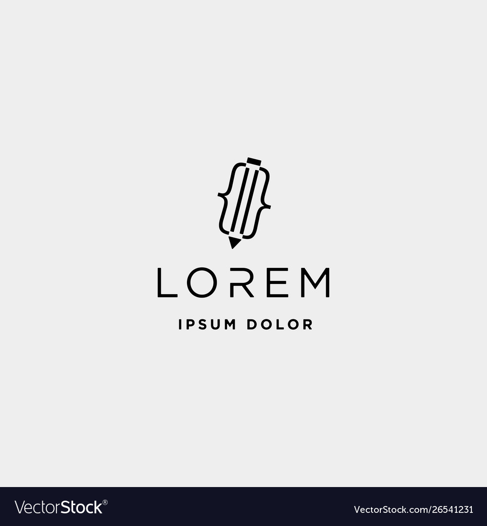 Pen code logo design writer coding symbol Vector Image