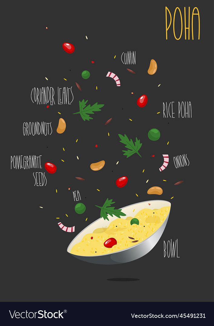 Poha Royalty Free Vector Image - VectorStock