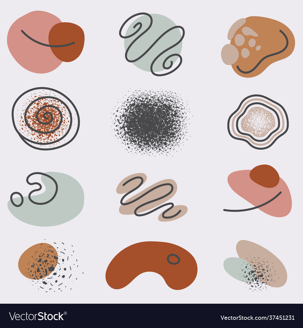 Set isolated abstract shapes Royalty Free Vector Image