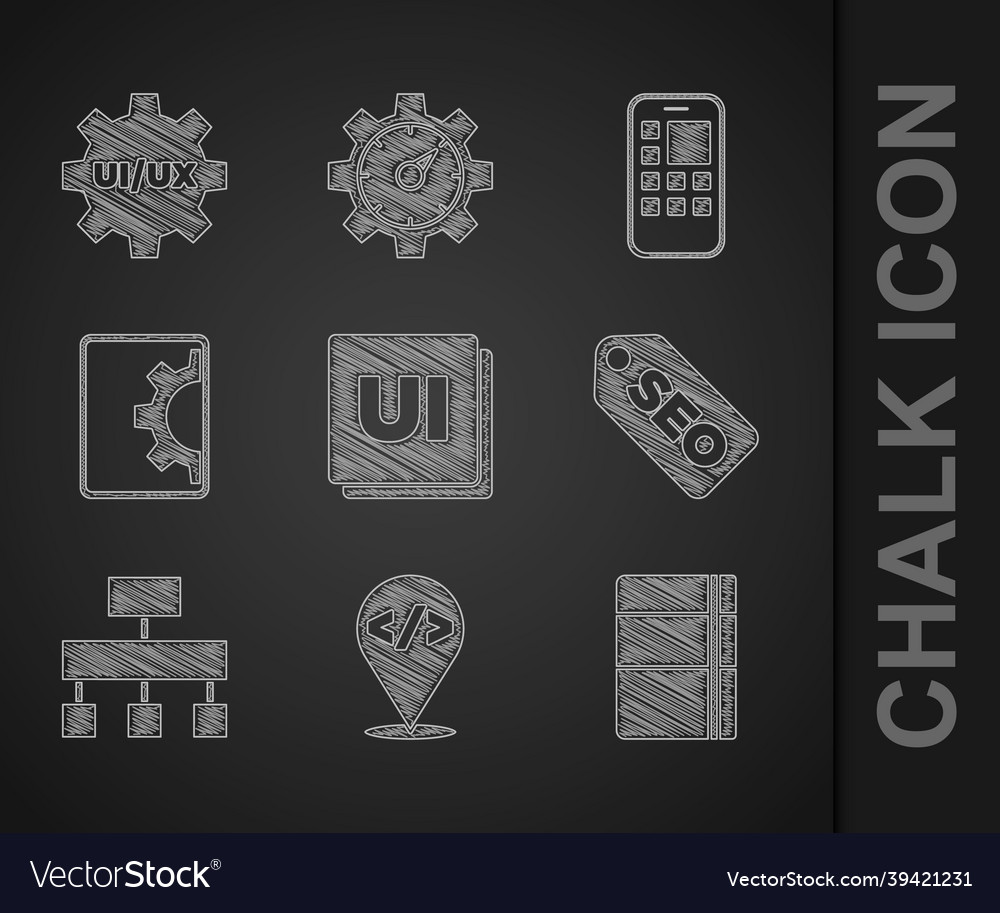 Set ui or ux design front end development Vector Image
