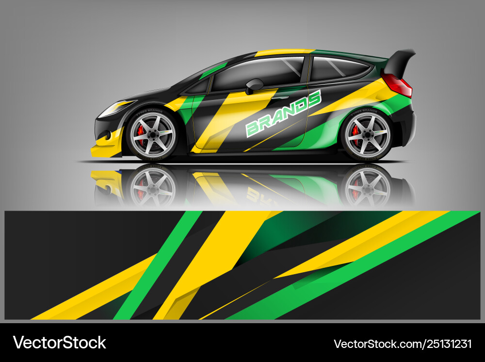 Sport car racing wrap design Royalty Free Vector Image