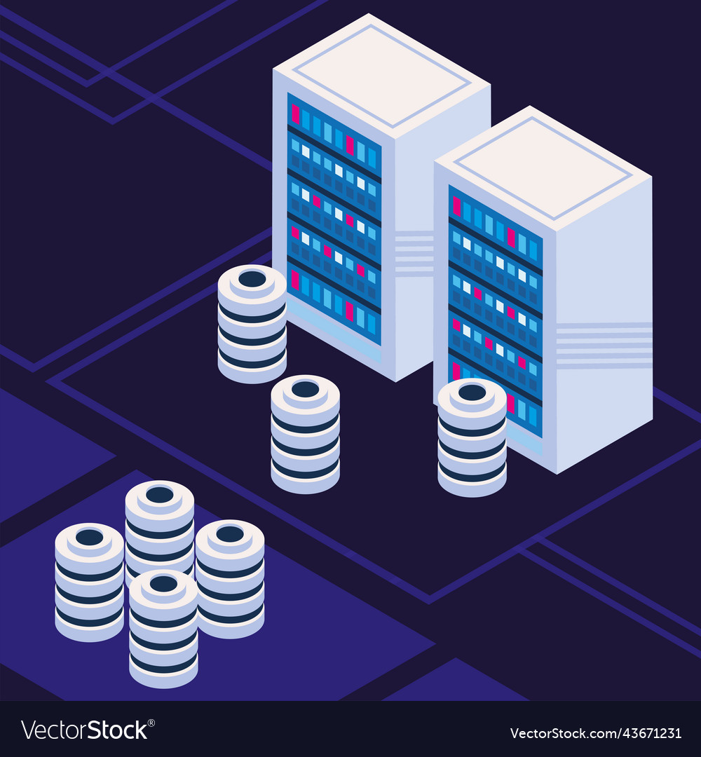 Storage Tech Database Royalty Free Vector Image