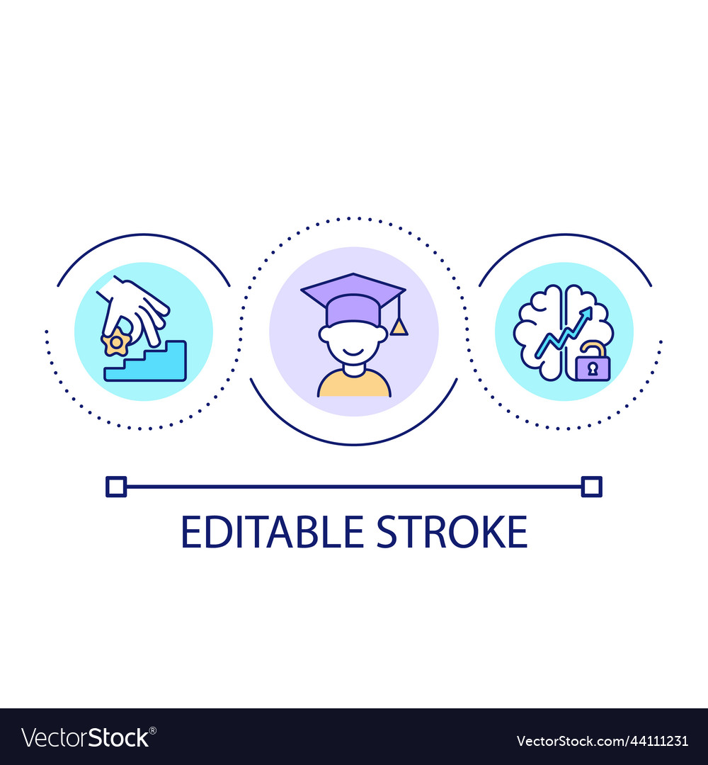 Student progress loop concept icon Royalty Free Vector Image