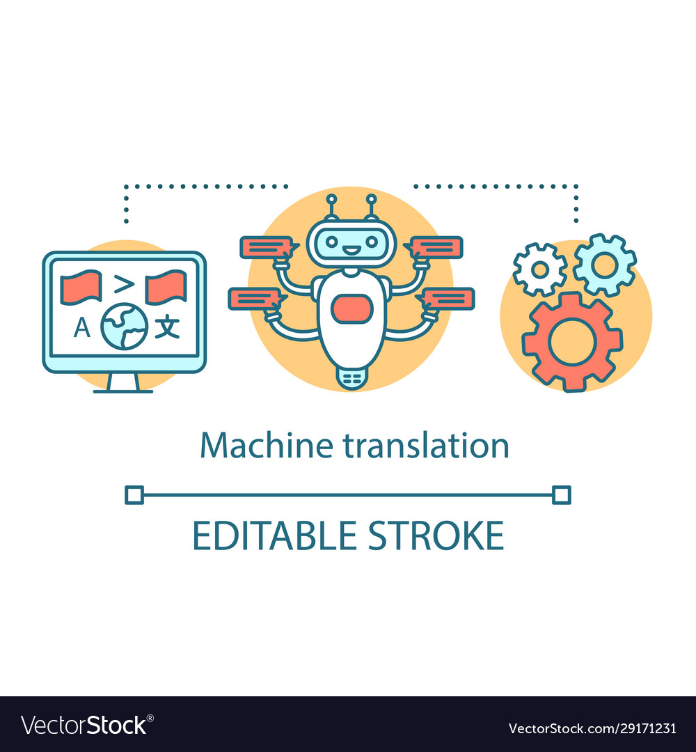 Translation services concept icon automated Vector Image