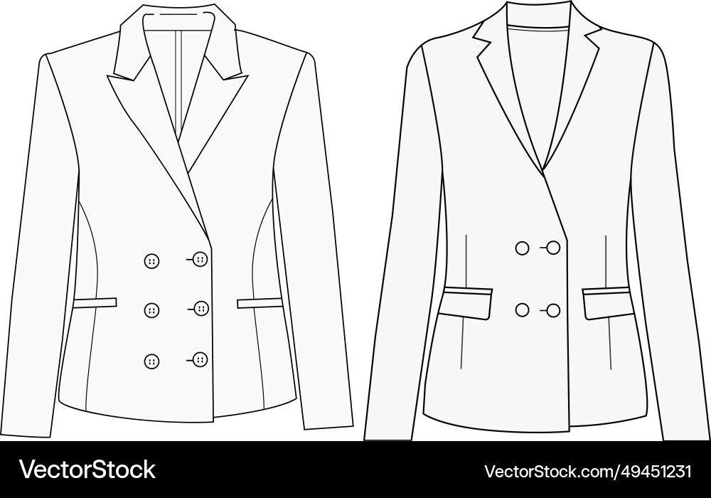 Women blazer mockup design Royalty Free Vector Image