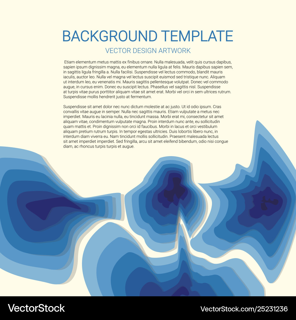 3d abstract blue background with paper cut shapes Vector Image