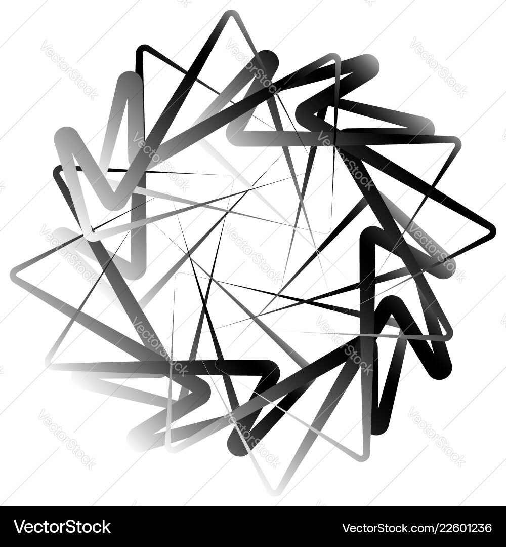 Abstract element made of rotating shapes art Vector Image