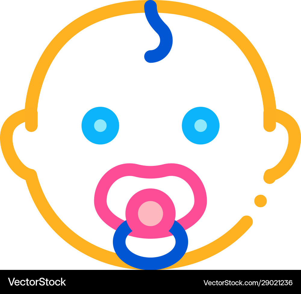 Baby child head icon outline Royalty Free Vector Image