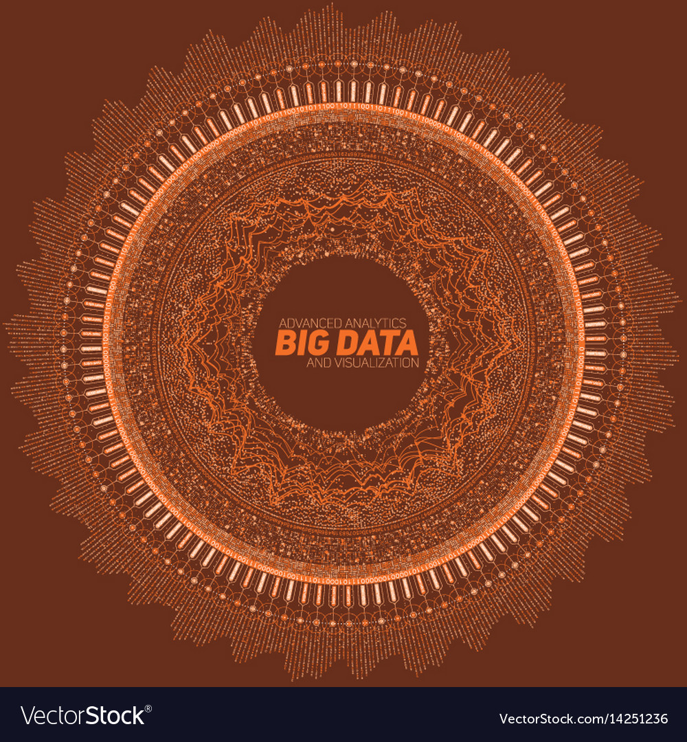 Big data circular visualization Royalty Free Vector Image