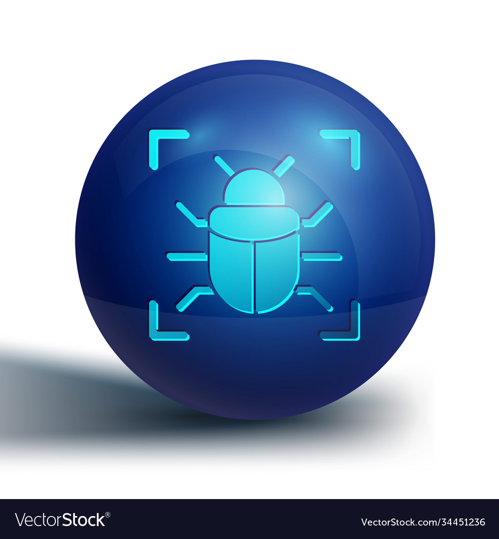 Blue system bug concept icon isolated on white Vector Image