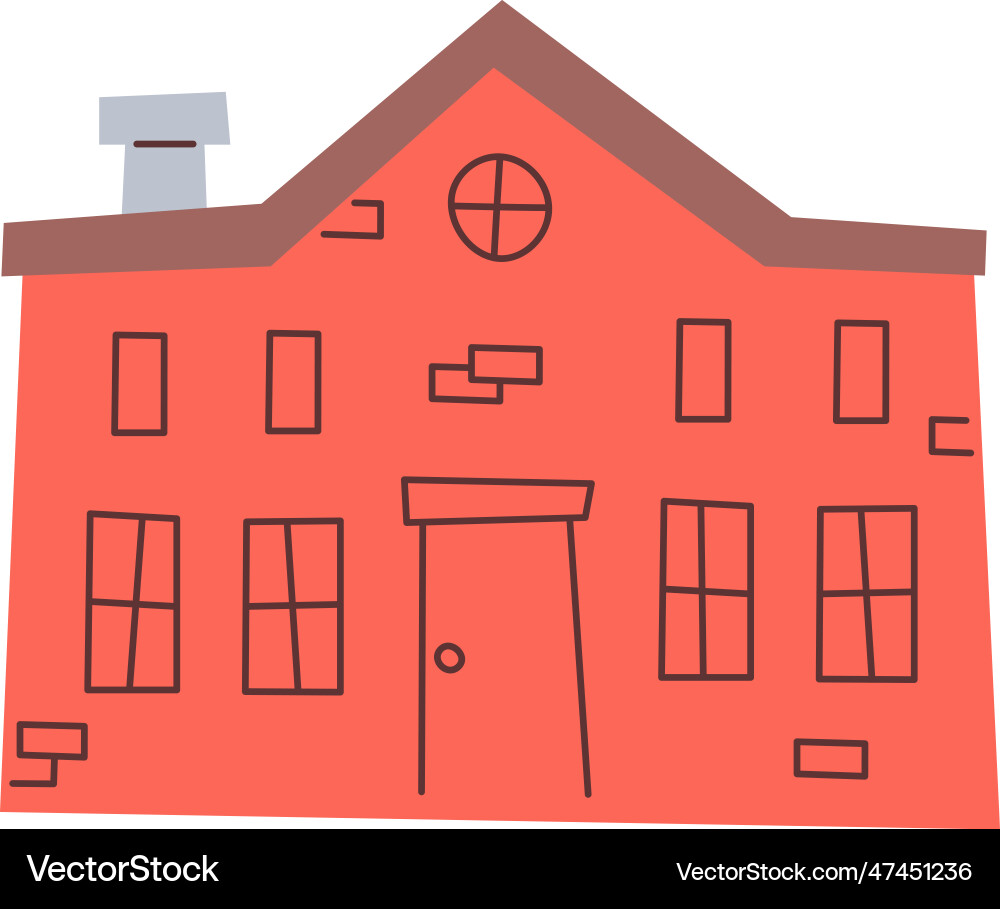 Cartoon residential house Royalty Free Vector Image