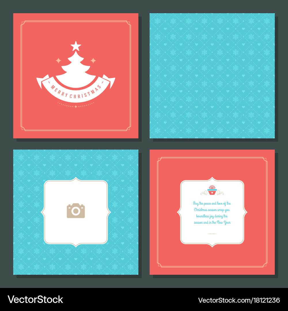 Christmas greeting card design and pattern Vector Image
