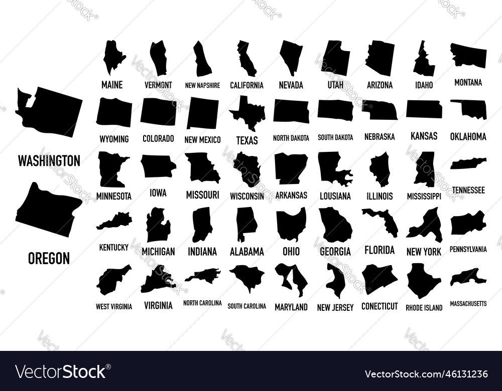 Collection states of the usa america maps Vector Image
