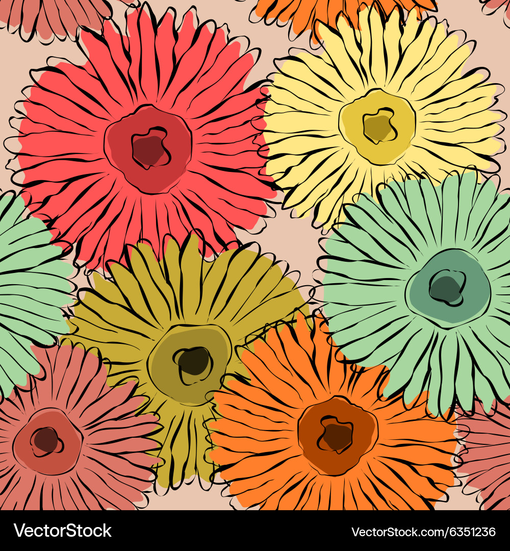 Colorful floral seamless background Royalty Free Vector