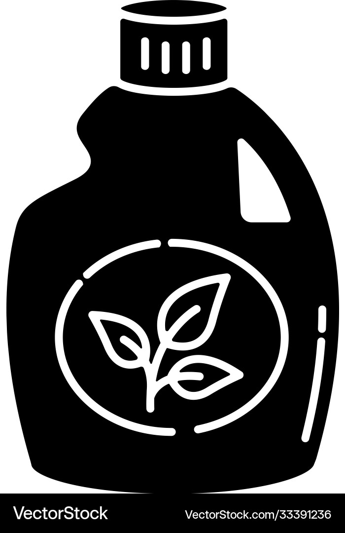 Eco cleaning product black glyph icon Royalty Free Vector