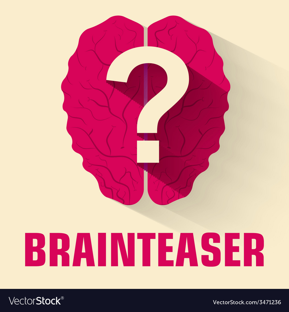 Flat brainteaser icon concept design Royalty Free Vector