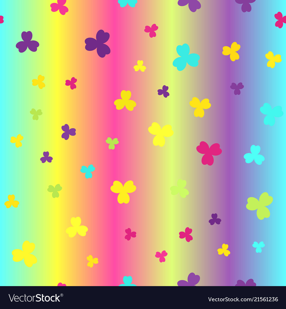 Gradient shamrock pattern seamless Royalty Free Vector Image