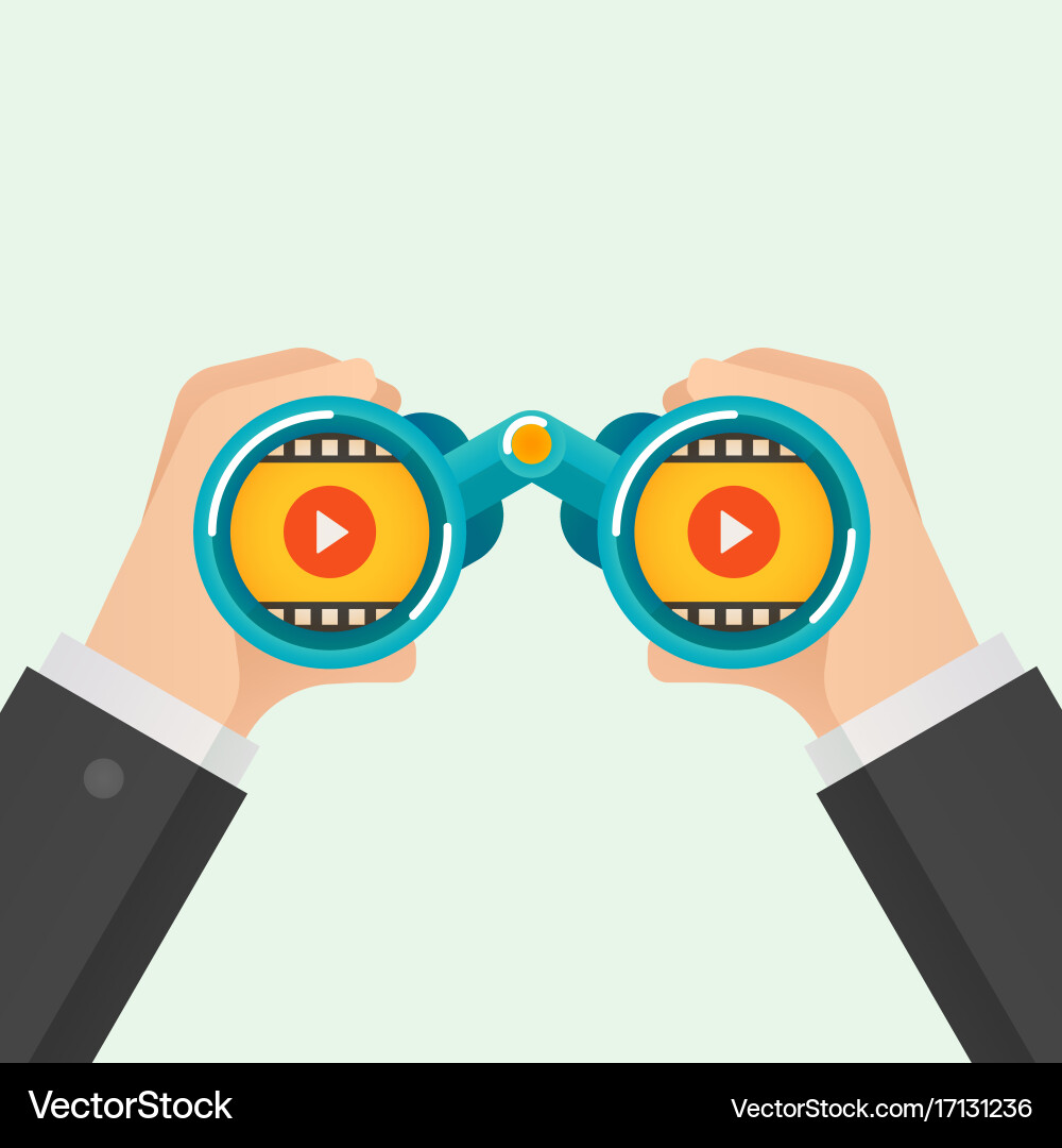 Hand and binocular Royalty Free Vector Image - VectorStock