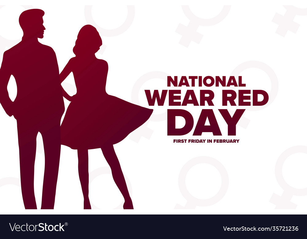 National Wear Red Day First Friday In February Vector Image
