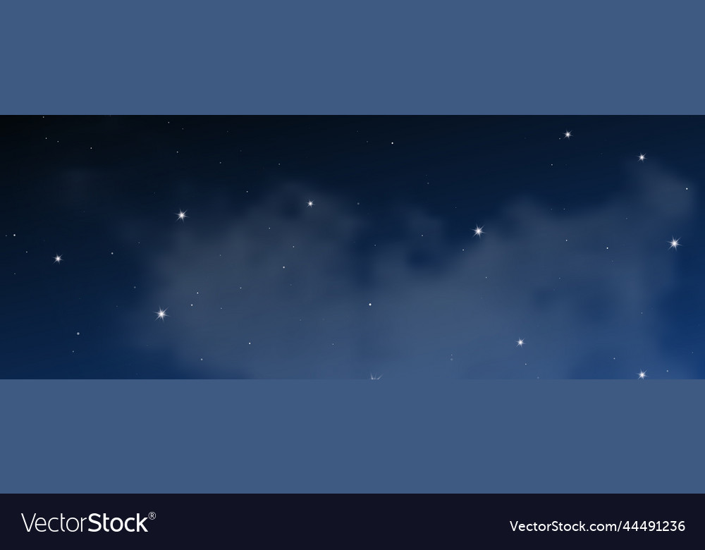 Night sky with clouds and many stars Royalty Free Vector