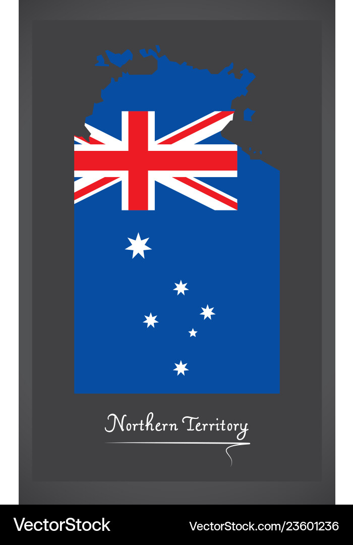 Northern territory map with australian national Vector Image