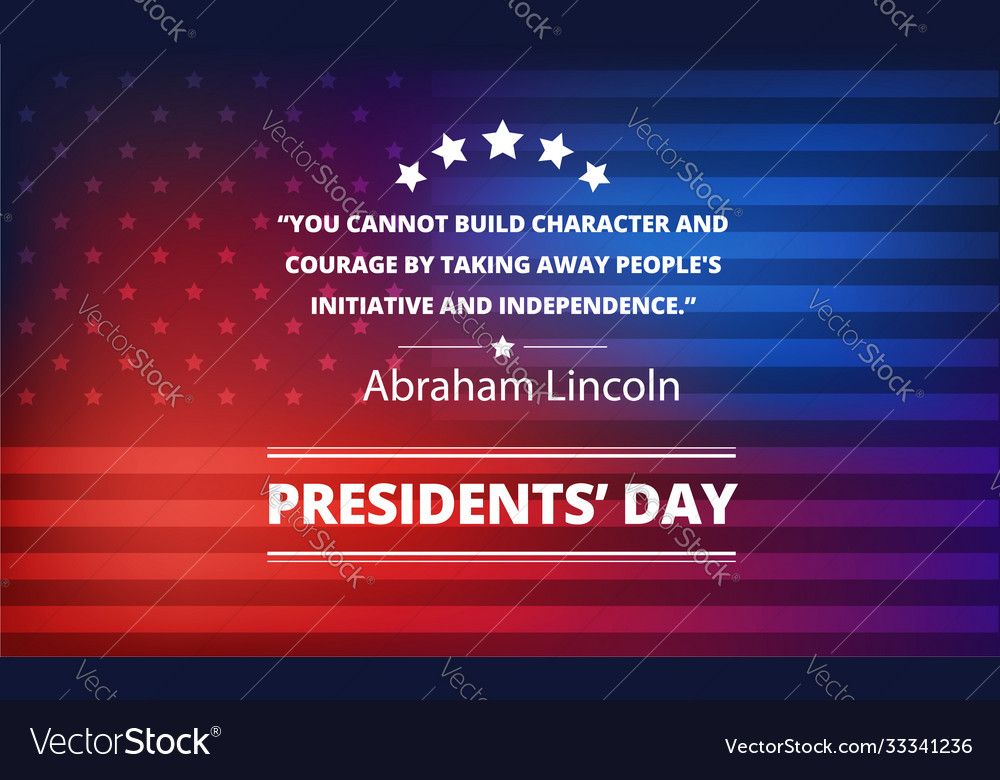 Presidents day background with abraham lincoln Vector Image