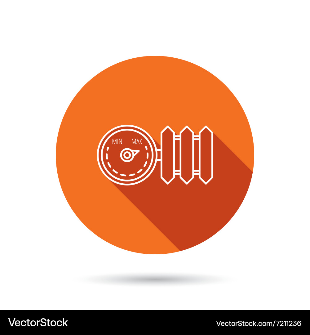Radiator with regulator icon heater sign Vector Image