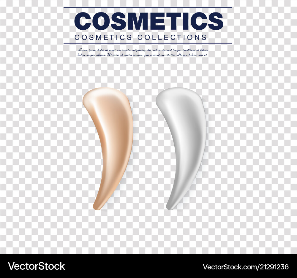 Set of cosmetic white cream texture Royalty Free Vector