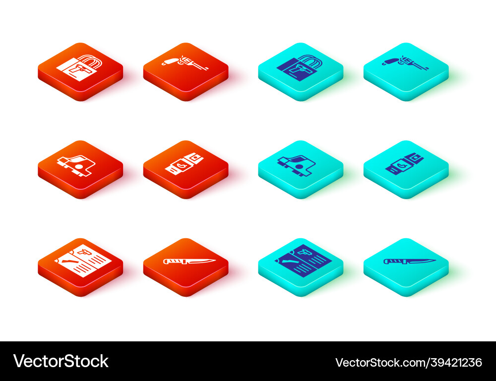 Set weapon catalog military knife collimator Vector Image