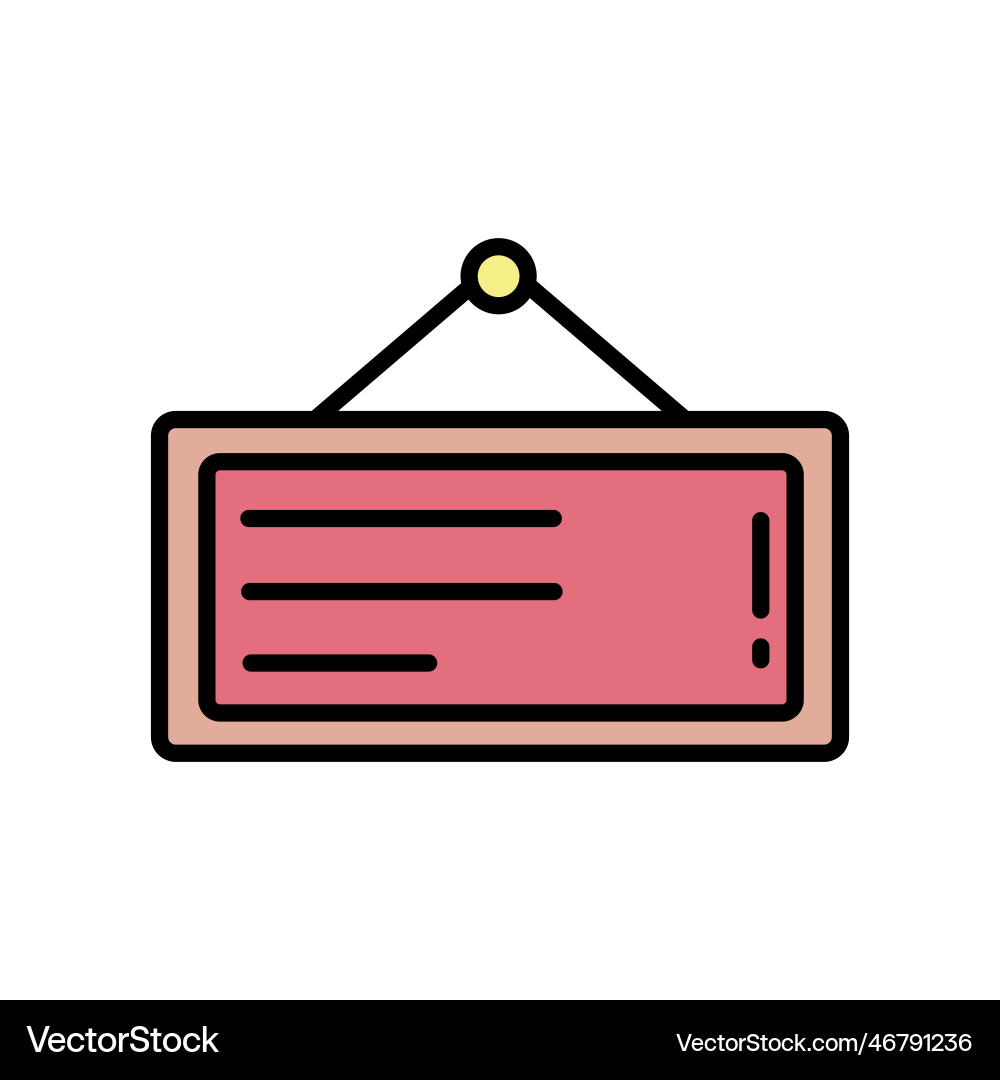 Signboard icon lineal color icon Royalty Free Vector Image