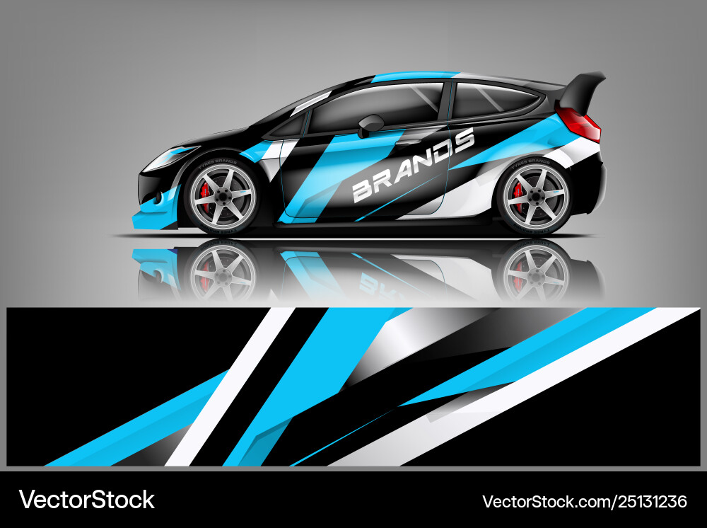 Sport car racing wrap design design Royalty Free Vector