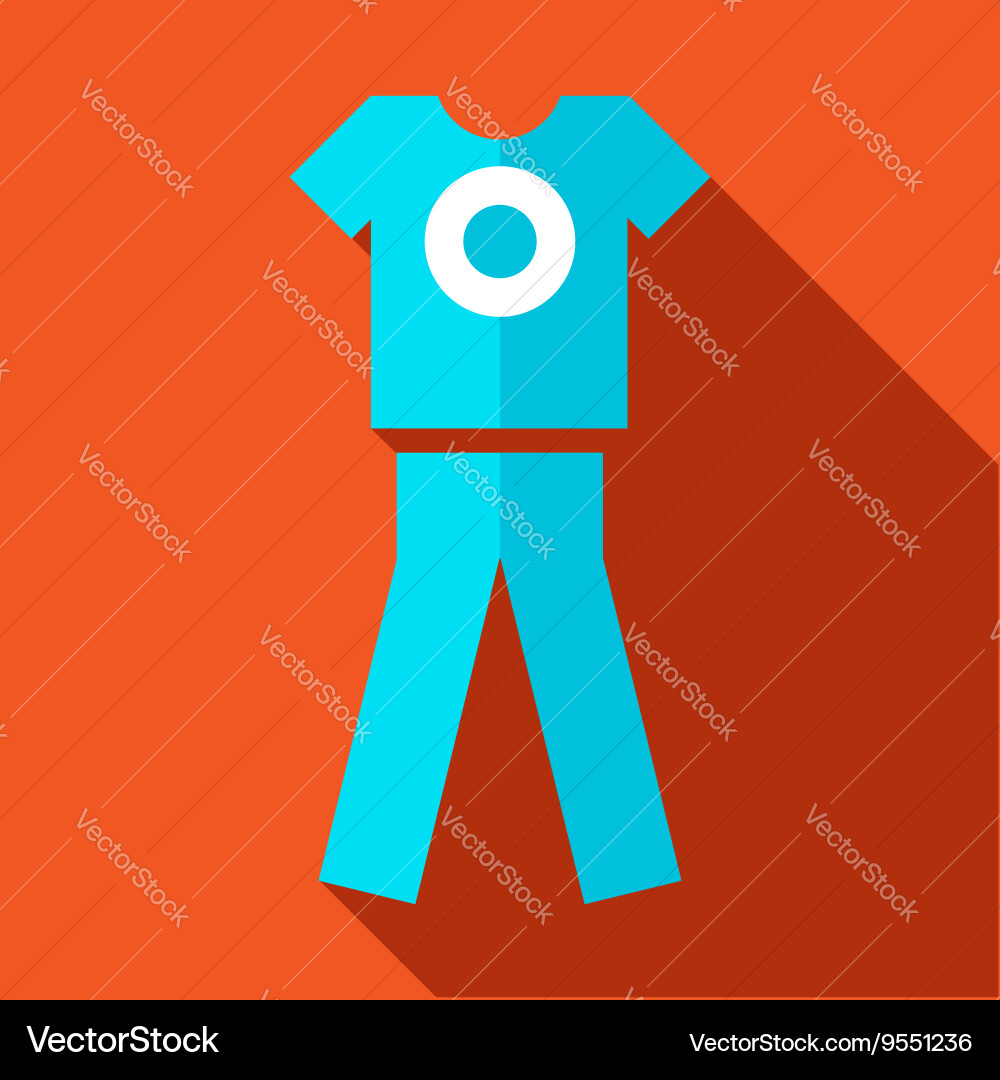 Tshirt and pants sports uniform icon flat style Vector Image