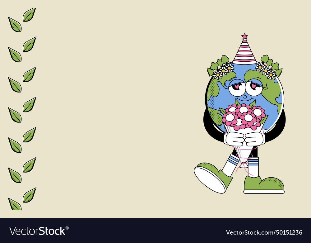 World earth day environment vintage Royalty Free Vector