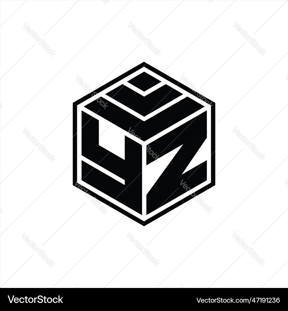 Yz logo monogram with hexagon geometric isolated Vector Image