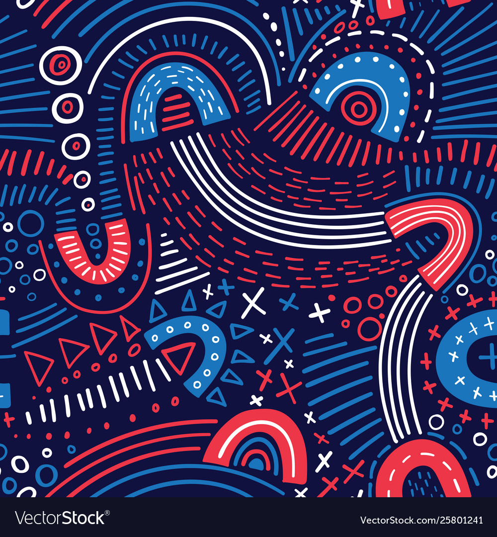 Abstract marker lines seamless pattern Royalty Free Vector