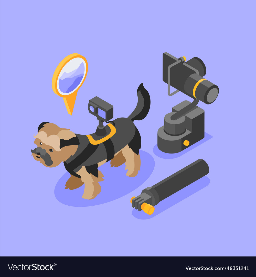Action camera isometric composition Royalty Free Vector
