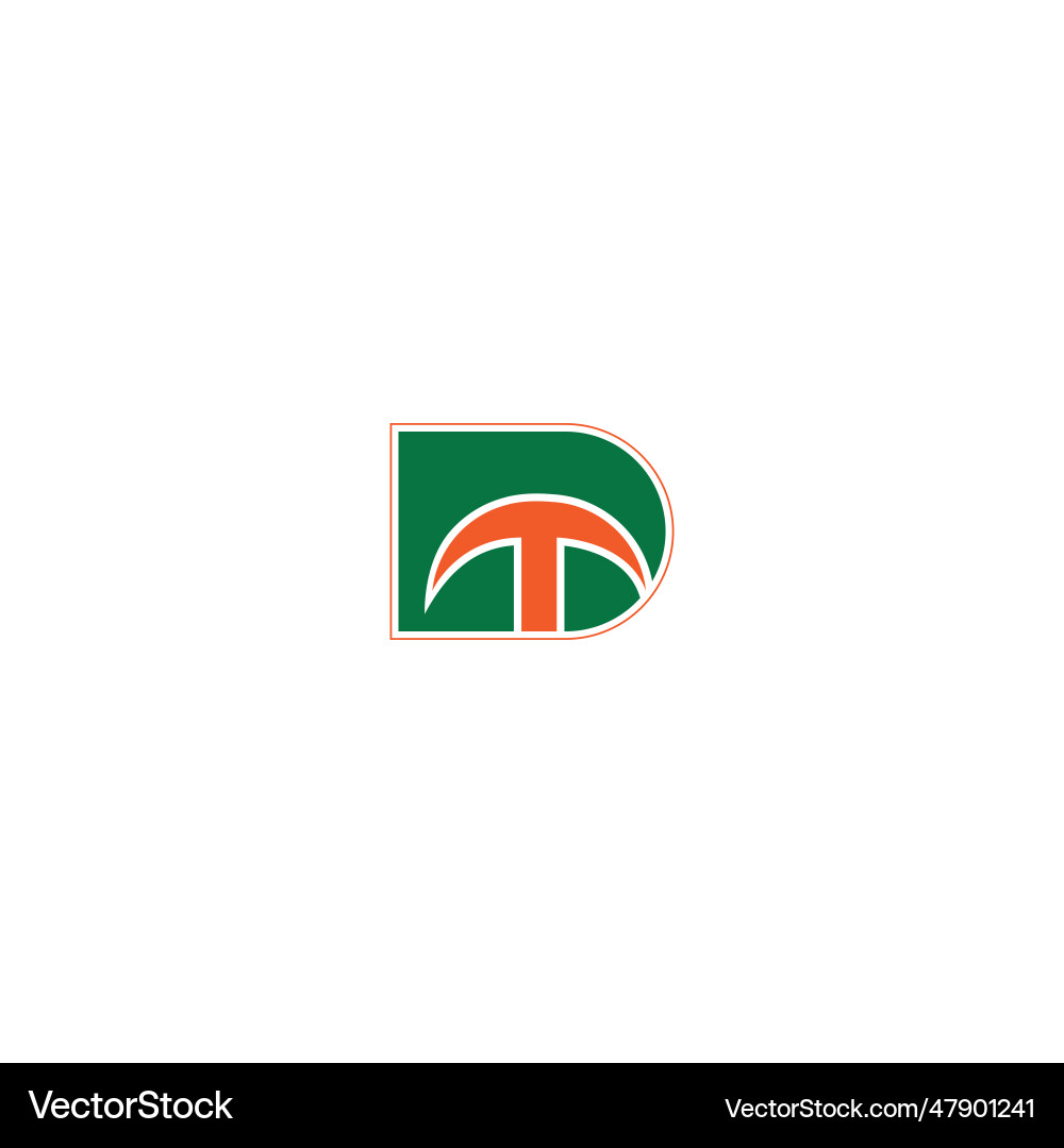 Alphabet letters initials logo dt td d and t Vector Image
